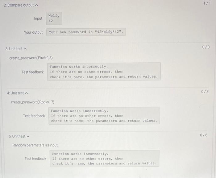 Solved 1. Write a function create_password() expects two | Chegg.com