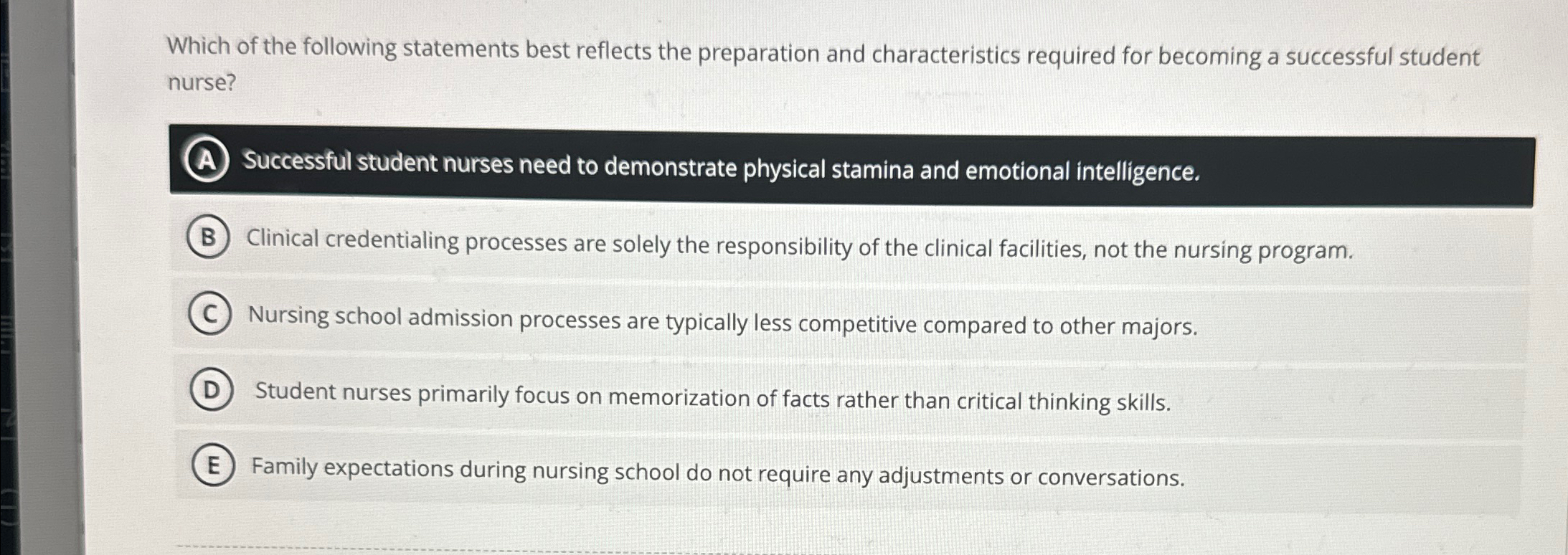 Solved Which of the following statements best reflects the | Chegg.com
