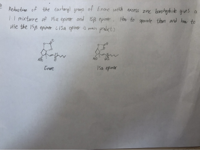 Solved e Reduction of the carbonyl group of Enone with | Chegg.com