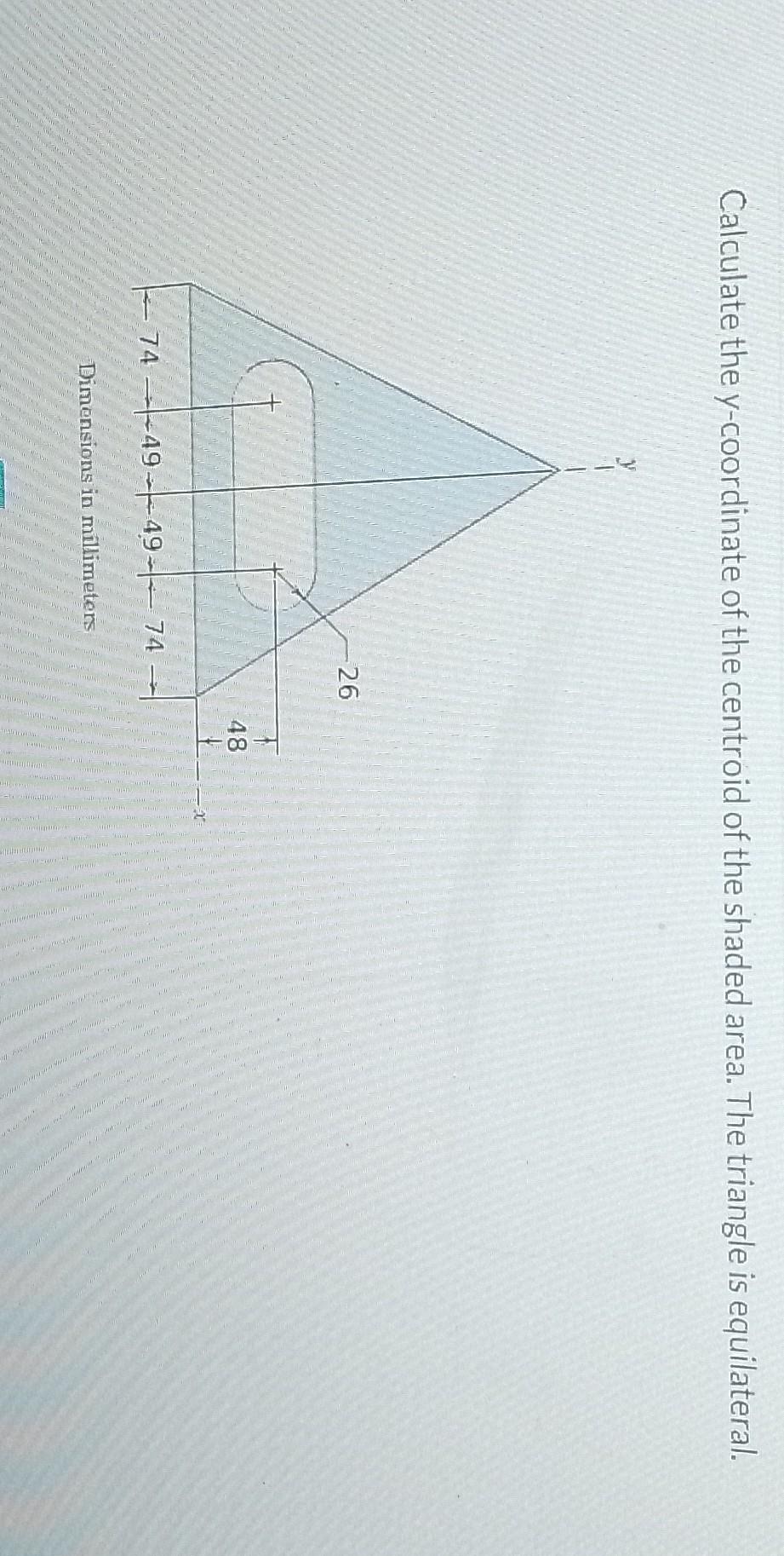 Solved Calculate the y-coordinate of the centroid of the | Chegg.com