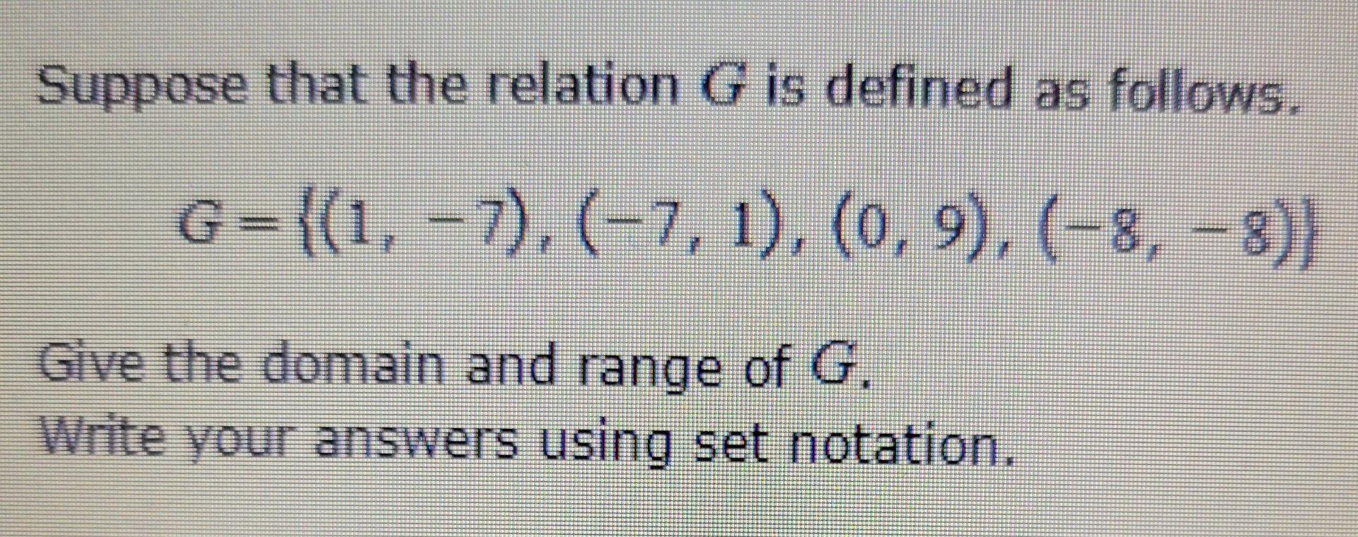 Solved Suppose that the relation G ﻿is defined as | Chegg.com