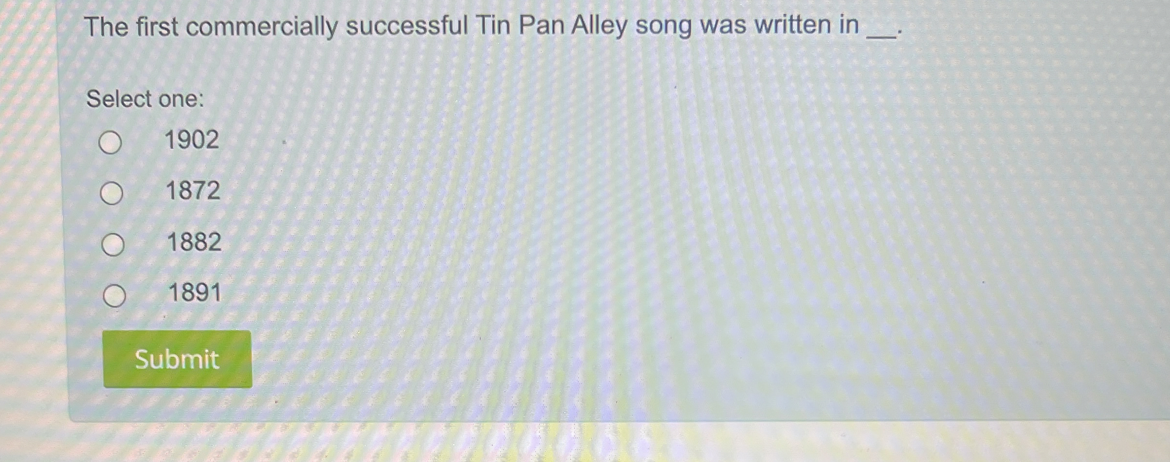 The first commercially successful Tin Pan Alley song | Chegg.com