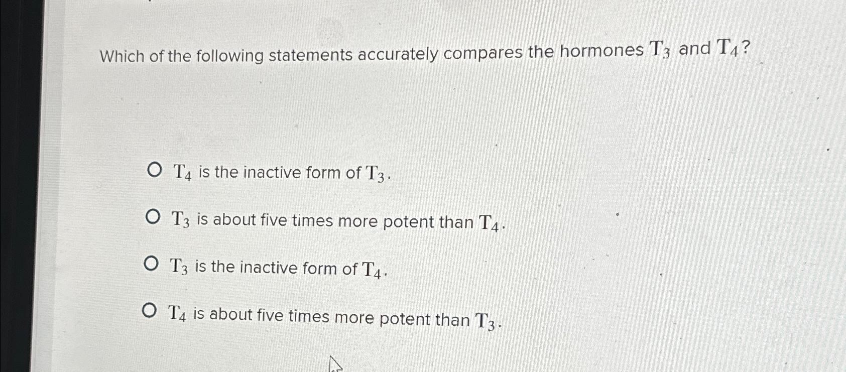 Solved Which of the following statements accurately compares | Chegg.com