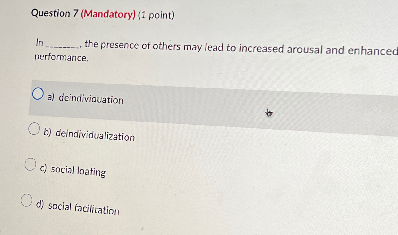 Solved Question 7 (Mandatory) (1 ﻿point)In ﻿the presence | Chegg.com