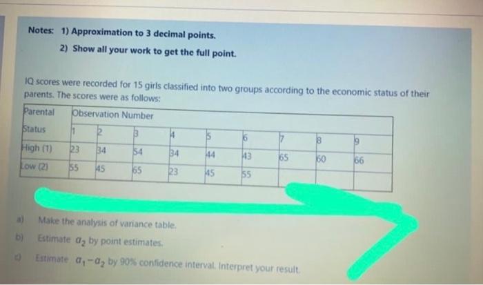 Solved Notes: 1) Approximation to 3 decimal points. 2) Show | Chegg.com