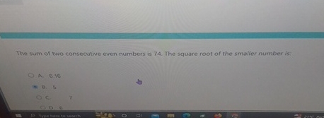 Solved The sum of two consecutive even numbers is 74 . ﻿The | Chegg.com