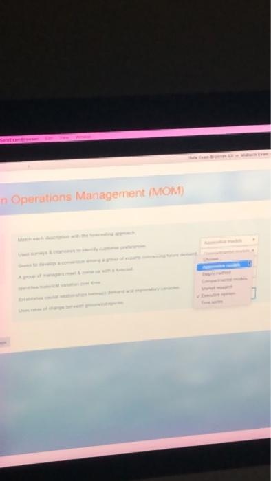 Operations Management (MOM) | Chegg.com