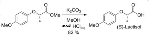 Solved OH K2CO3 OME MeOH and HCla 82 % Me Meo (S)-Lactisol | Chegg.com