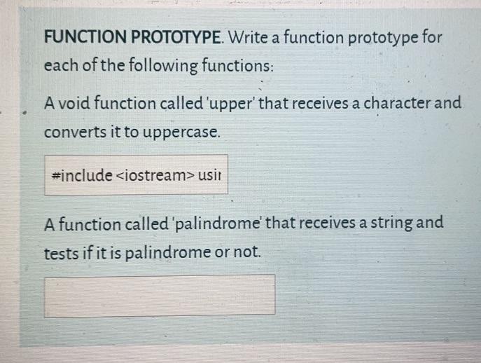 FUNCTION PROTOTYPE. Write a function prototype for | Chegg.com
