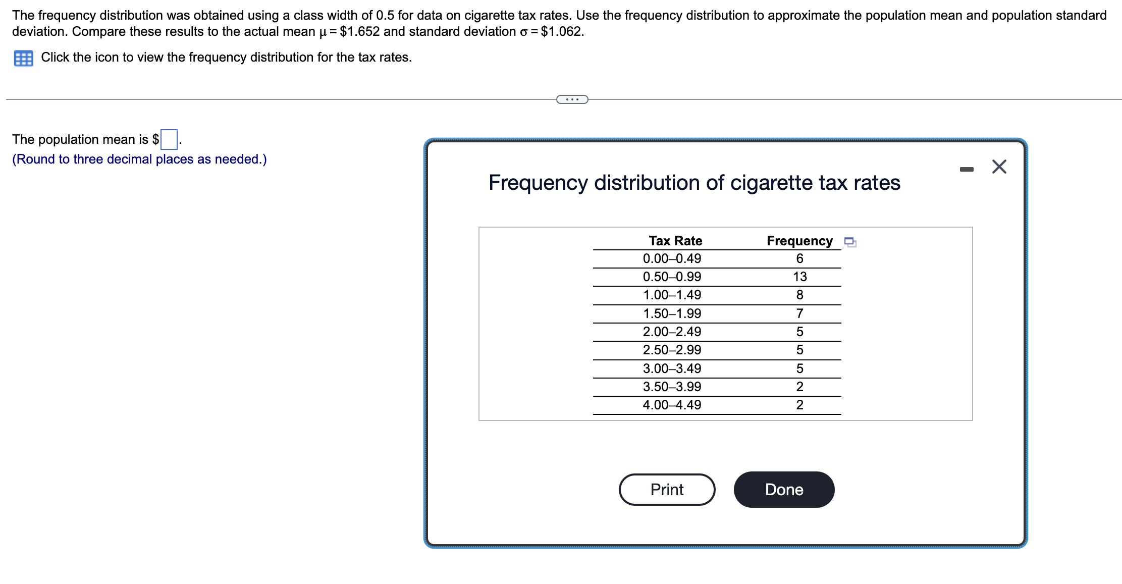 Solved The frequency distribution was obtained using a class | Chegg.com