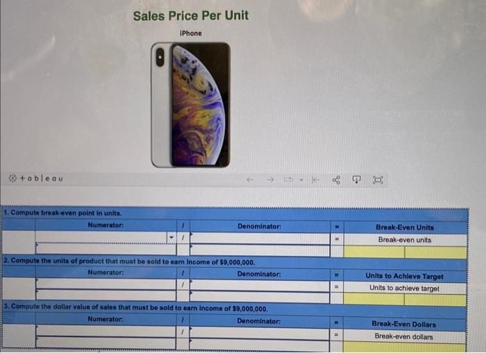 Solved Tableau DA 18-2: Exercise, Computing break-even, | Chegg.com