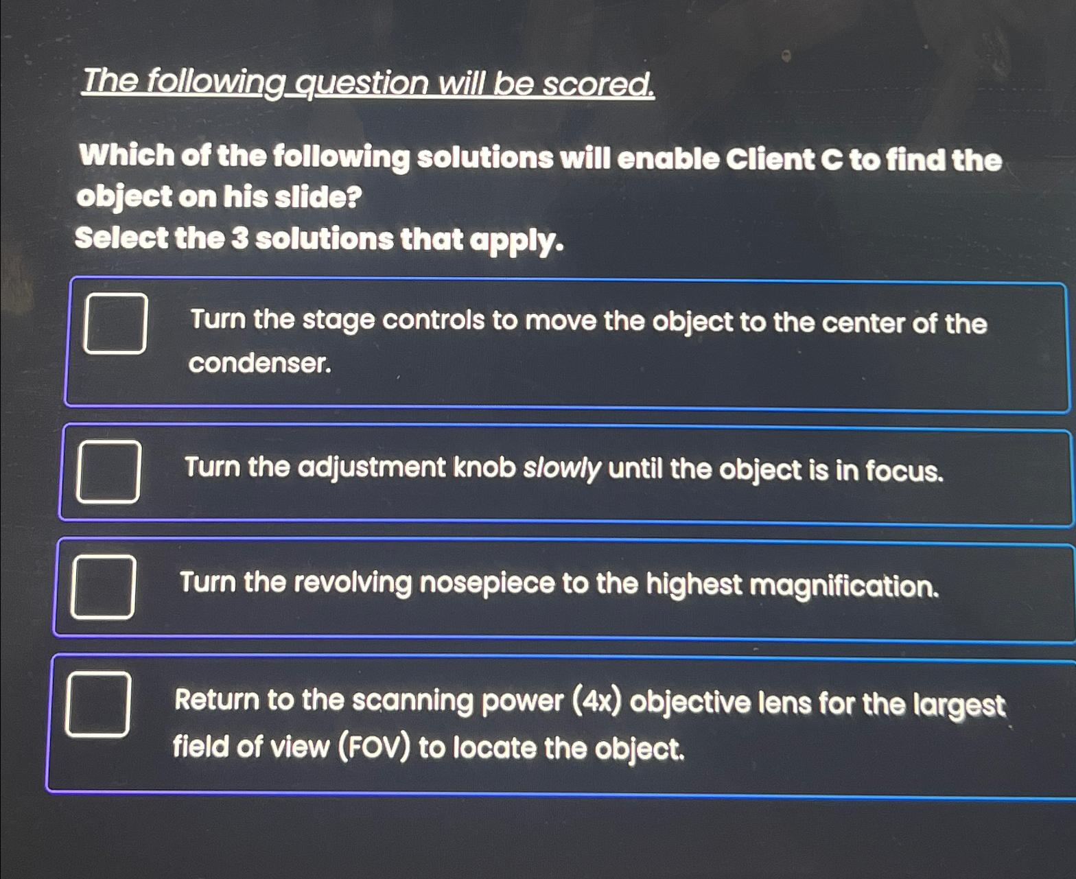 Solved The following question will be scored.Which of the | Chegg.com