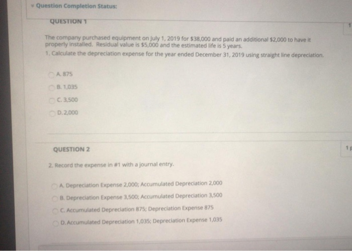 Solved Question Completion Status: QUESTION The company | Chegg.com
