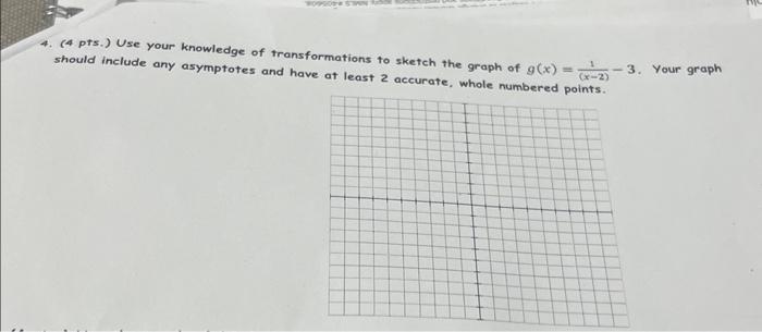 Solved 4. (4 pts.) Use your knowledge of transformations to | Chegg.com