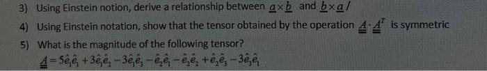 Solved 3) Using Einstein notion, derive a relationship | Chegg.com