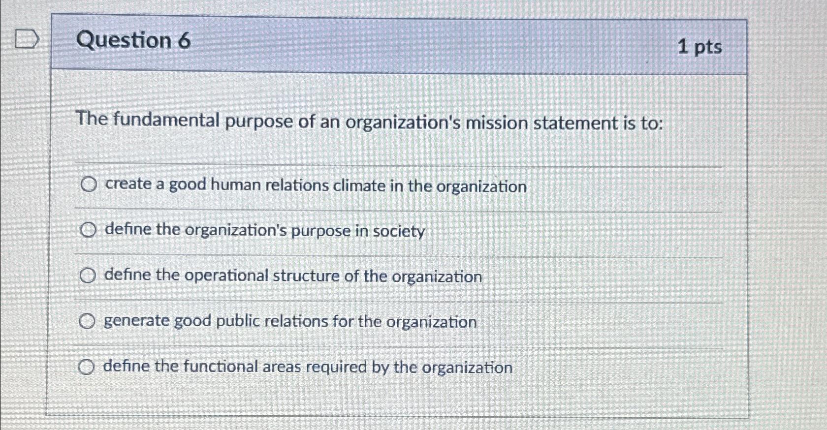 Solved Question 61 ﻿ptsThe fundamental purpose of an | Chegg.com
