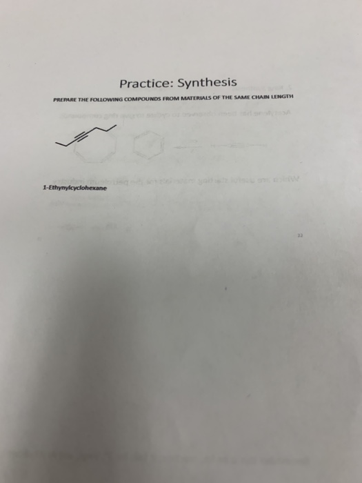 Solved Practice: Synthesis PREPARE THE FOLLOWING COMPOUNDS | Chegg.com