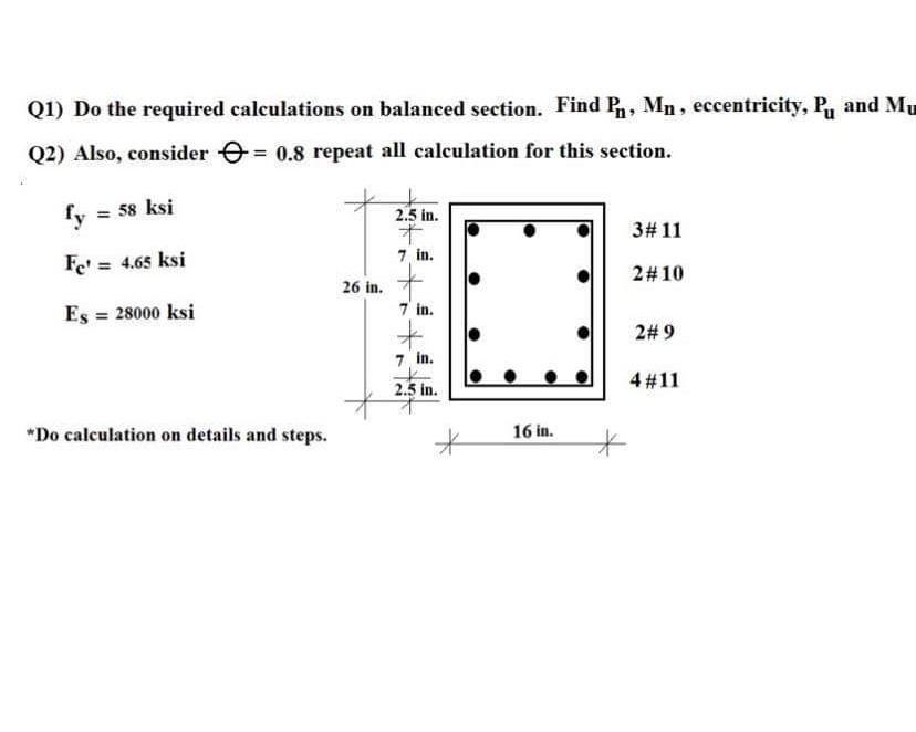 Solved (1) Do the required calculations on balanced section. | Chegg.com