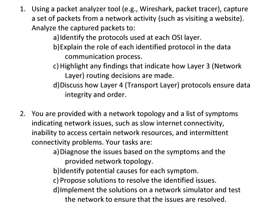 Solved Using a packet analyzer tool (e.g., ﻿Wireshark, | Chegg.com