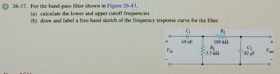 Solved 126-17. For the band-pass filter shown in Figure | Chegg.com