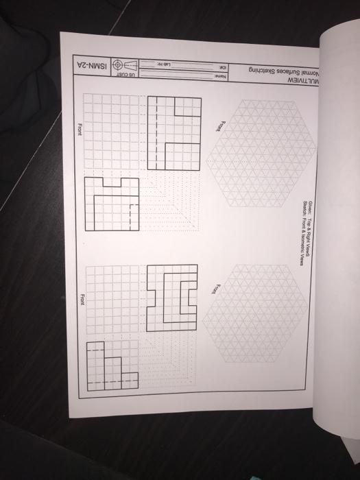 Solved Give Top & Right Views Shech Front Views MULTIVIEW | Chegg.com
