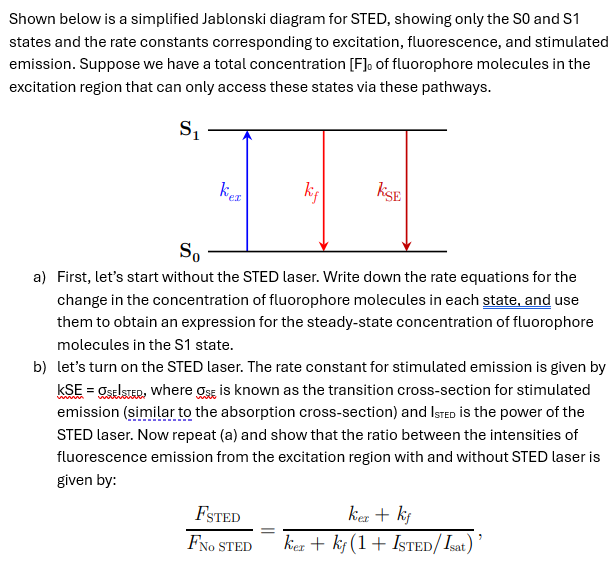 Shown below is a simplified Jablonski diagram for | Chegg.com