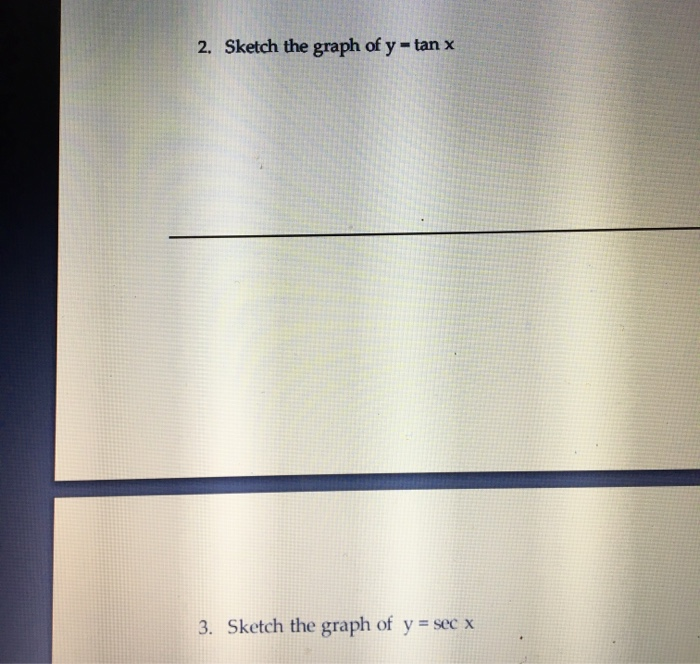 Solved 2. Sketch the graph of y = tan x 3. Sketch the graph | Chegg.com