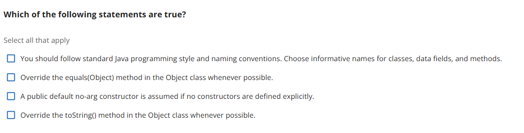Solved Which of the following statements are true?Select all | Chegg.com