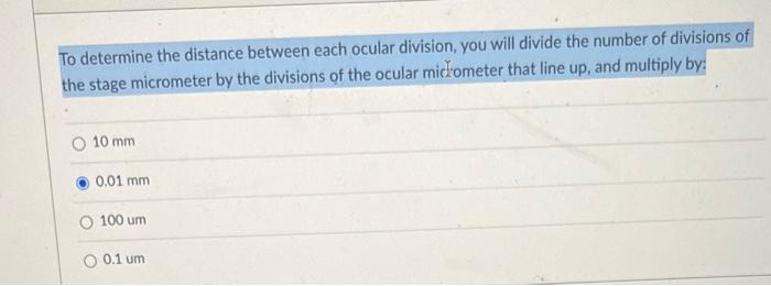 To determine the distance between each ocular | Chegg.com