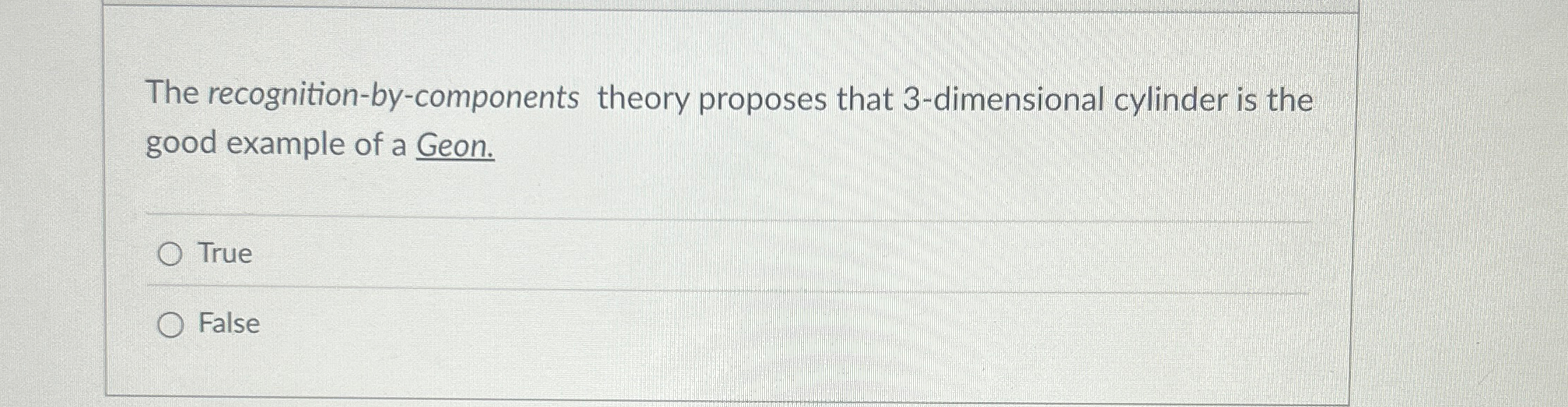 Solved The recognition-by-components theory proposes that | Chegg.com