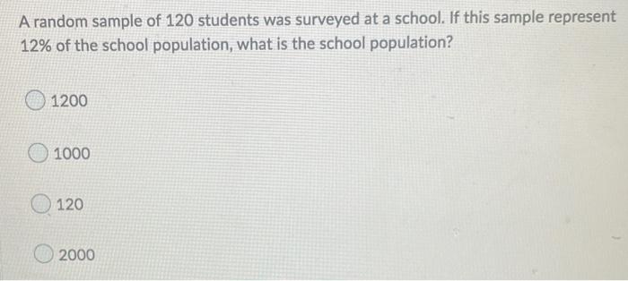 Solved A random sample of 120 students was surveyed at a | Chegg.com