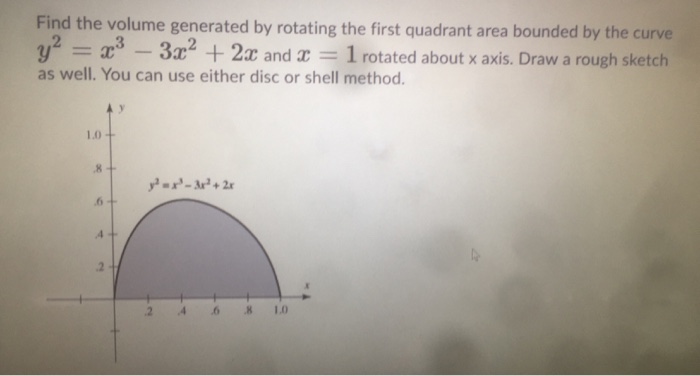 Solved Find the volume generated by rotating the first | Chegg.com