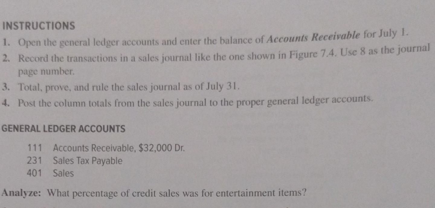 Solved Recording credit sales and posting from the sales | Chegg.com
