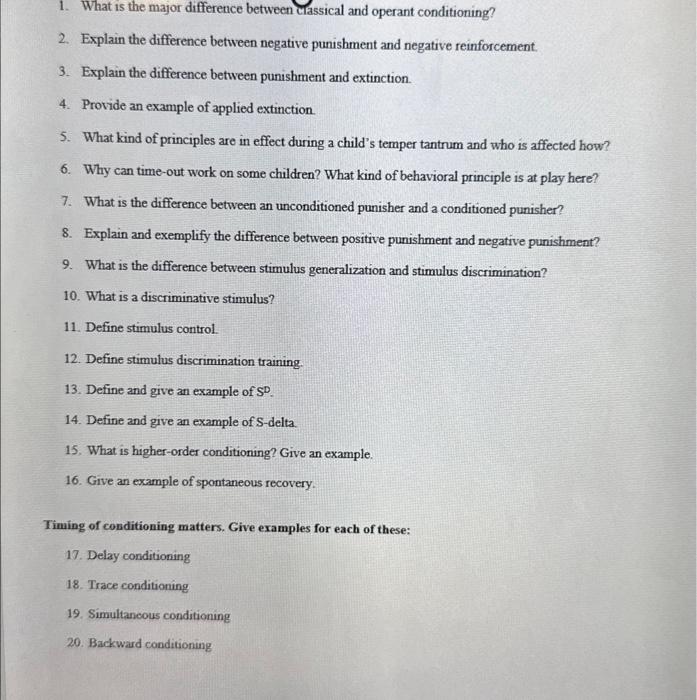 Solved 2. Explain the difference between negative punishment | Chegg.com