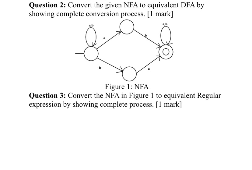 Solved Question 2: Convert the given NFA to equivalent DFA | Chegg.com