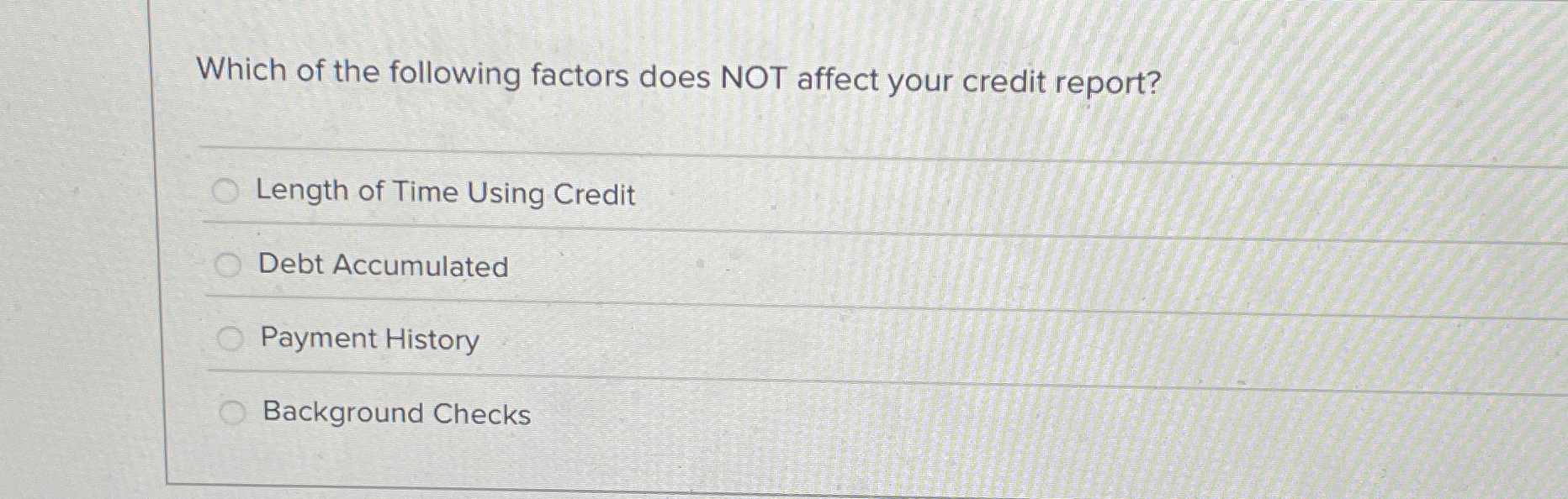 Solved Which of the following factors does NOT affect your | Chegg.com