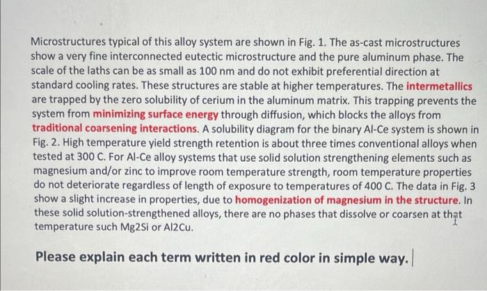 Solved Microstructures typical of this alloy system are | Chegg.com