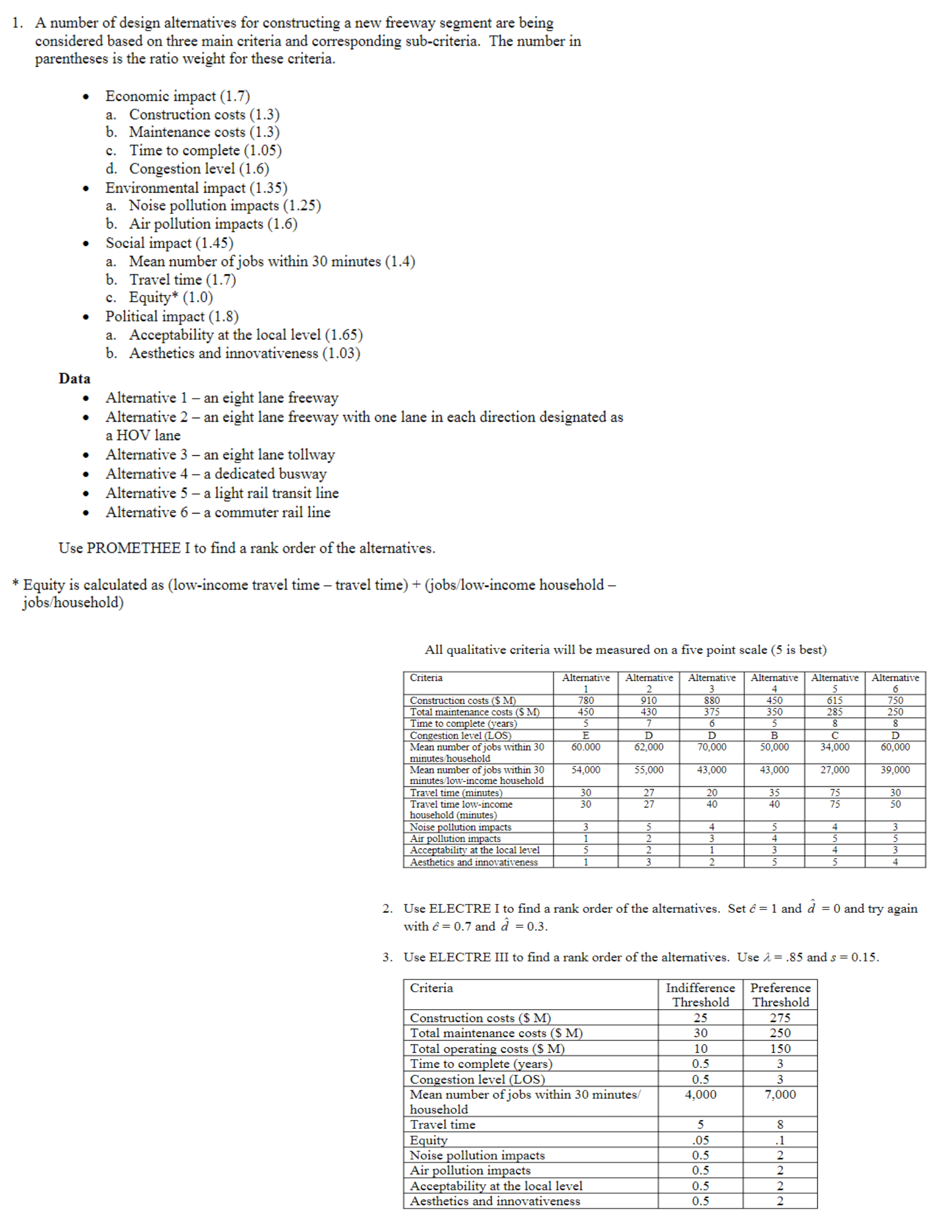 Solved A number of design alternatives for constructing a | Chegg.com