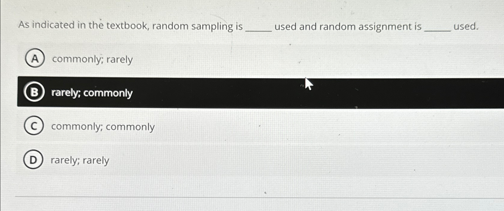 Solved As indicated in the textbook, random sampling is | Chegg.com