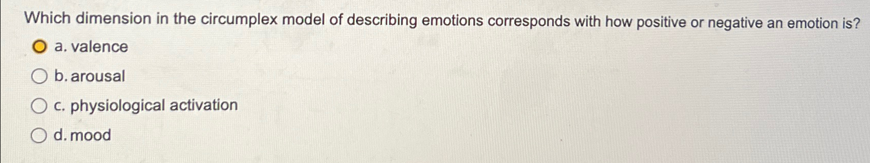 Solved Which dimension in the circumplex model of describing | Chegg.com