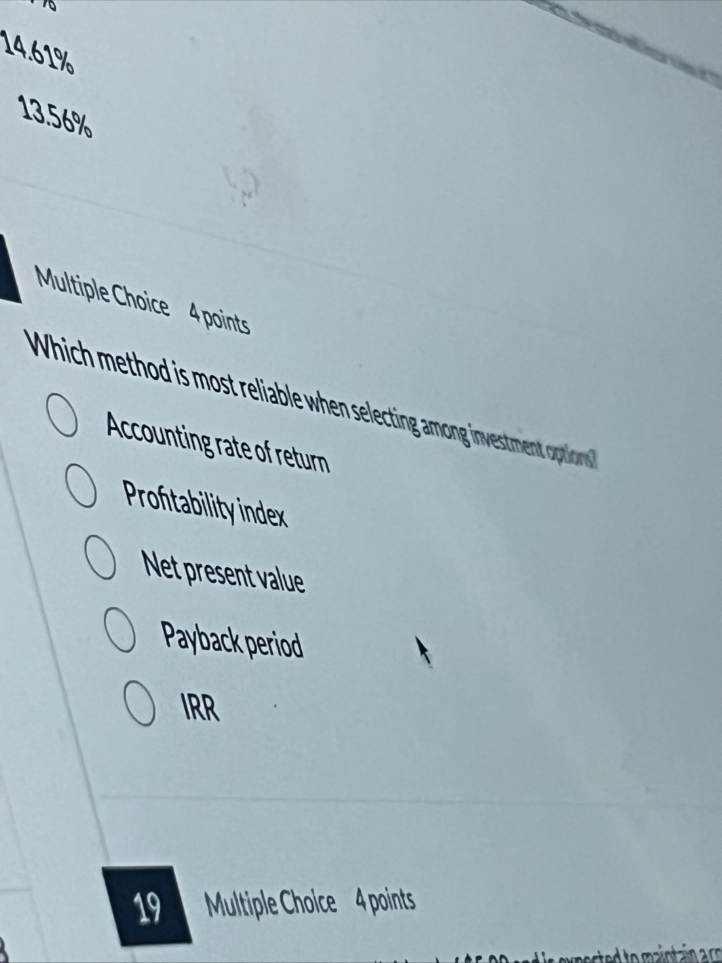 Solved Multiple Choice 4 ﻿pointsWhich method is most | Chegg.com