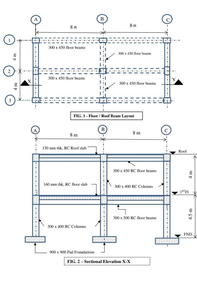 Solved The structural layout plan and sectional elevation | Chegg.com