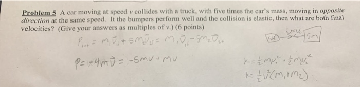 Solved Problem 5 A Car Moving At Speed V Collides With A Chegg