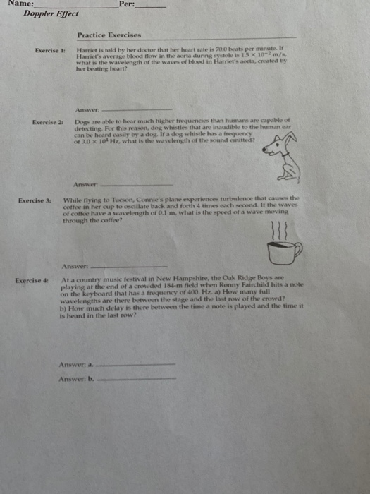 Solved Per: Name: Doppler Effect Practice Exercises Exercise | Chegg.com