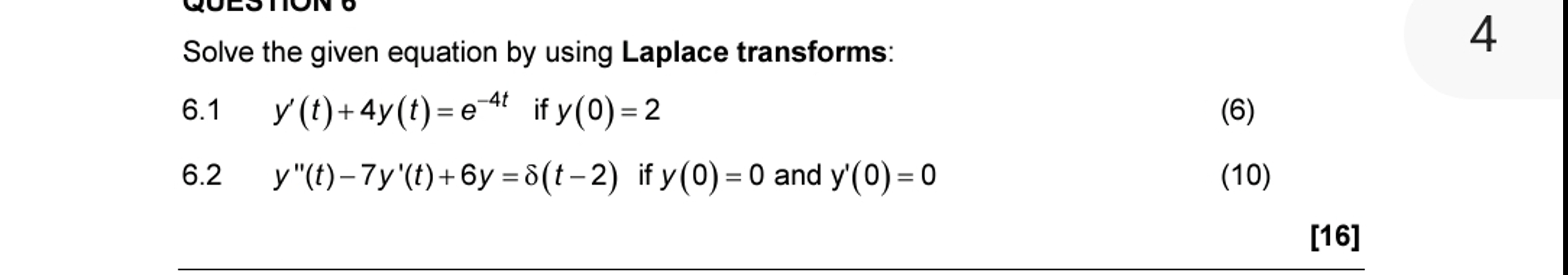 Solved Solve the given equation by ﻿using Laplace | Chegg.com