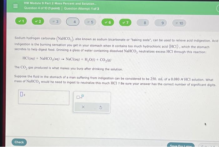 Solved Sodium hydrogen carbonate (NaHCO3), also known as | Chegg.com