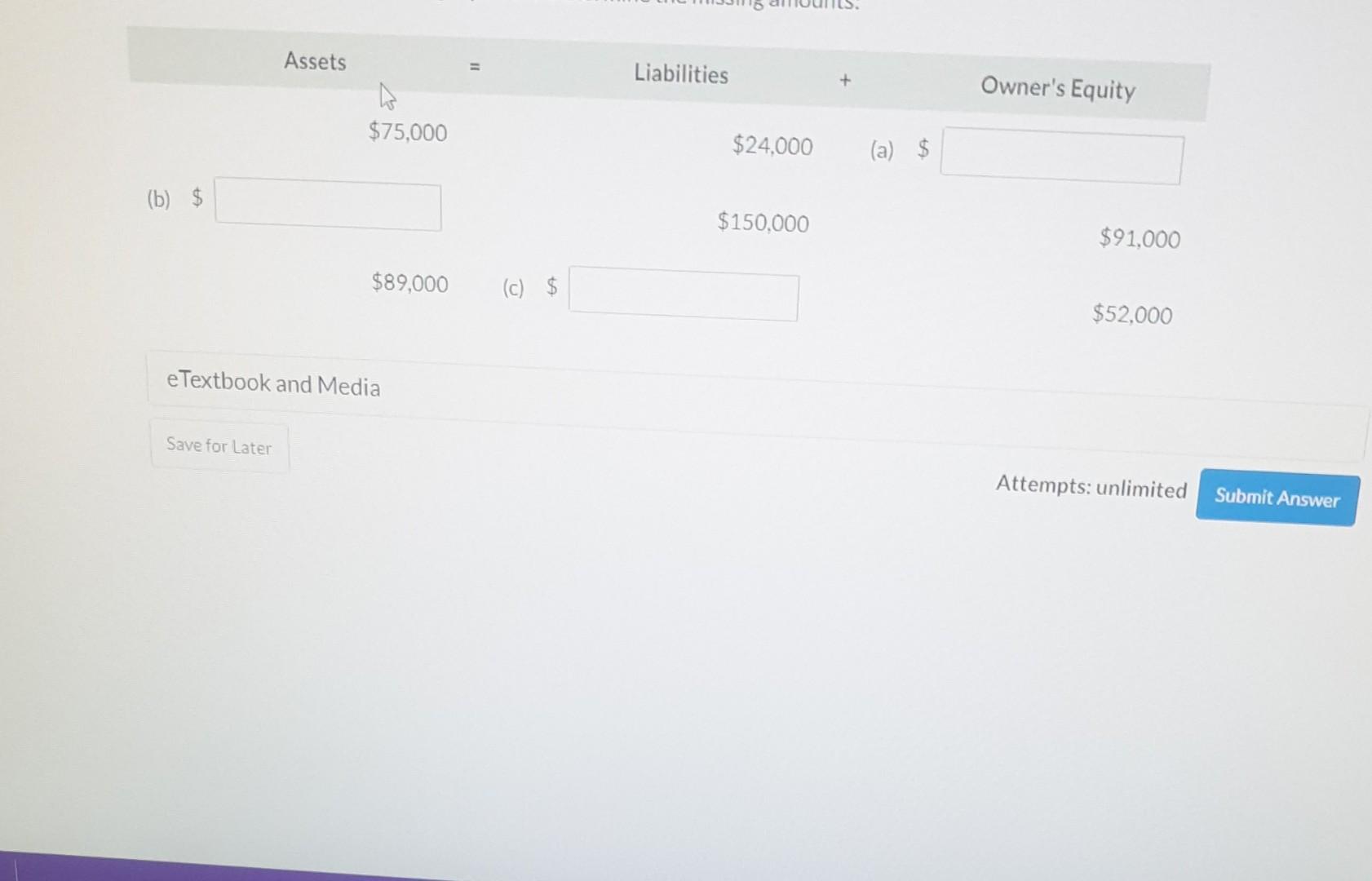 Solved + (a) $ $91,000 $52,000 eTextbook and Media Save for | Chegg.com