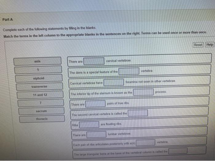 Solved Part A Complete each of the following statements by | Chegg.com