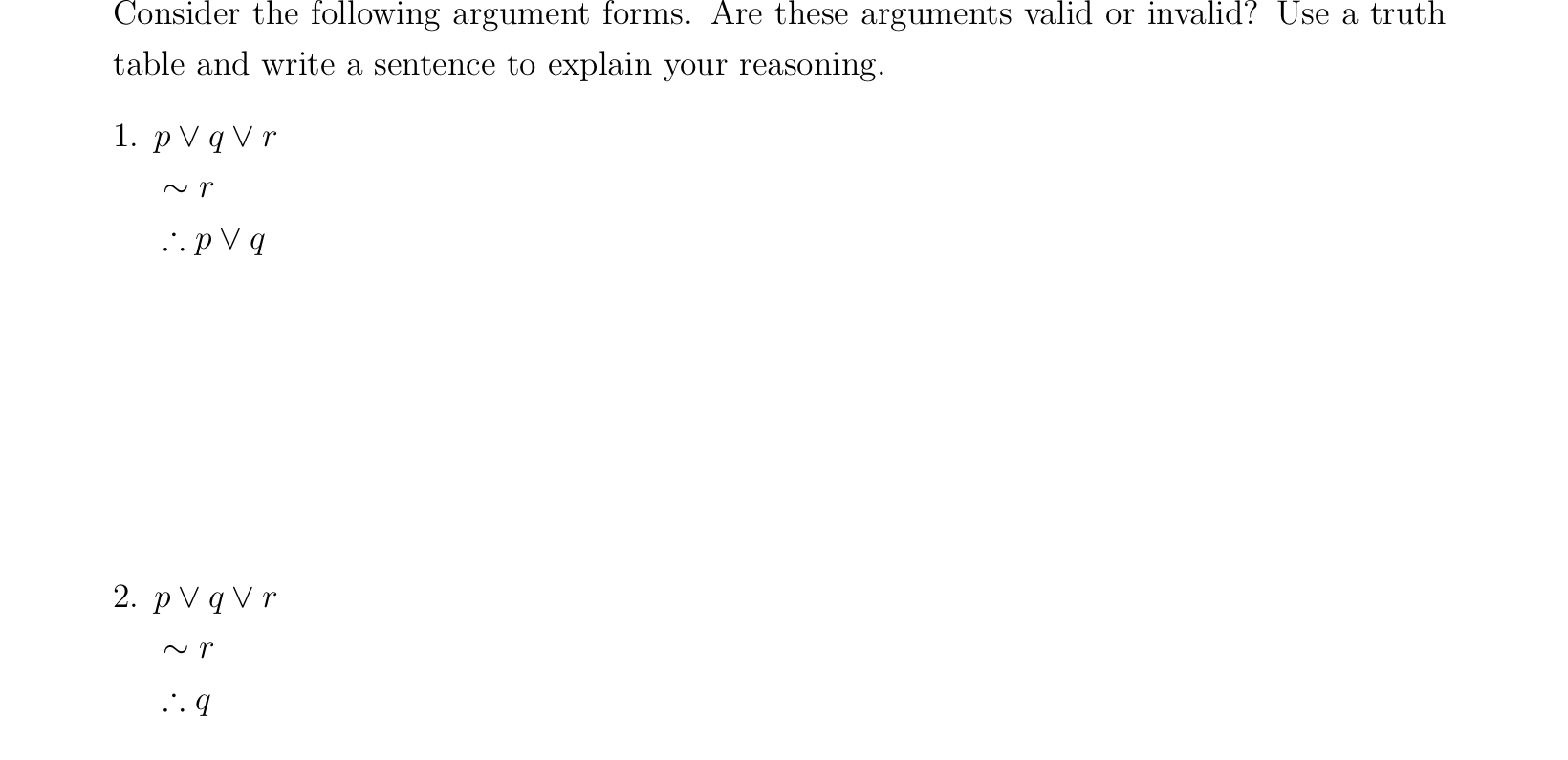 Solved Consider The Following Argument Forms Are These