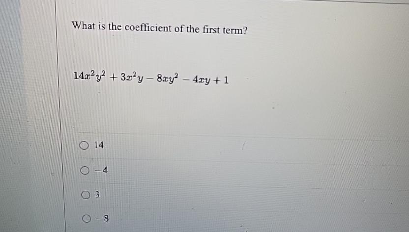 Solved What is the coefficient of the first | Chegg.com